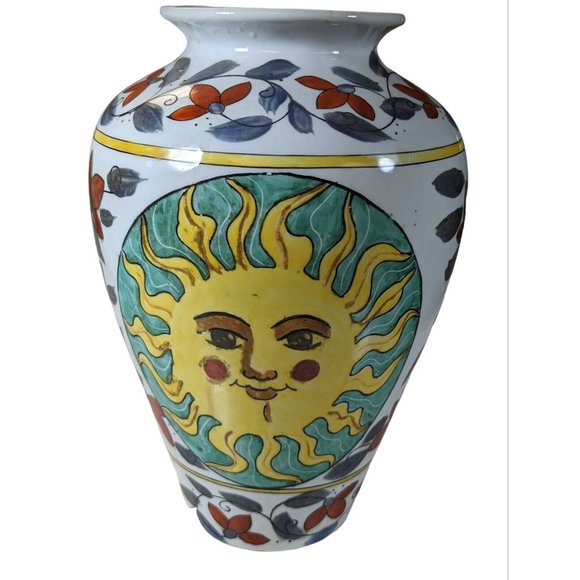 WBI | Accents | Vintage Sunburst Vase Sun Face Mid Century Modern Large ...